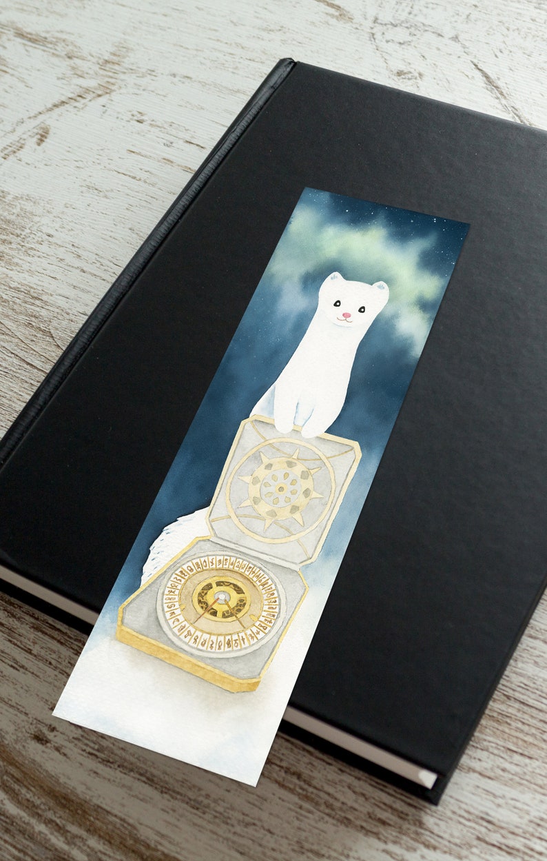 His Dark Materials Bookmark: Pan & Alethiometer Watercolor (digital ...