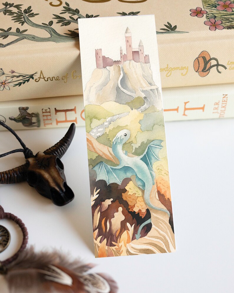 Dragon Printable Bookmark Fairytale Castle Bookmark Fantasy - Etsy