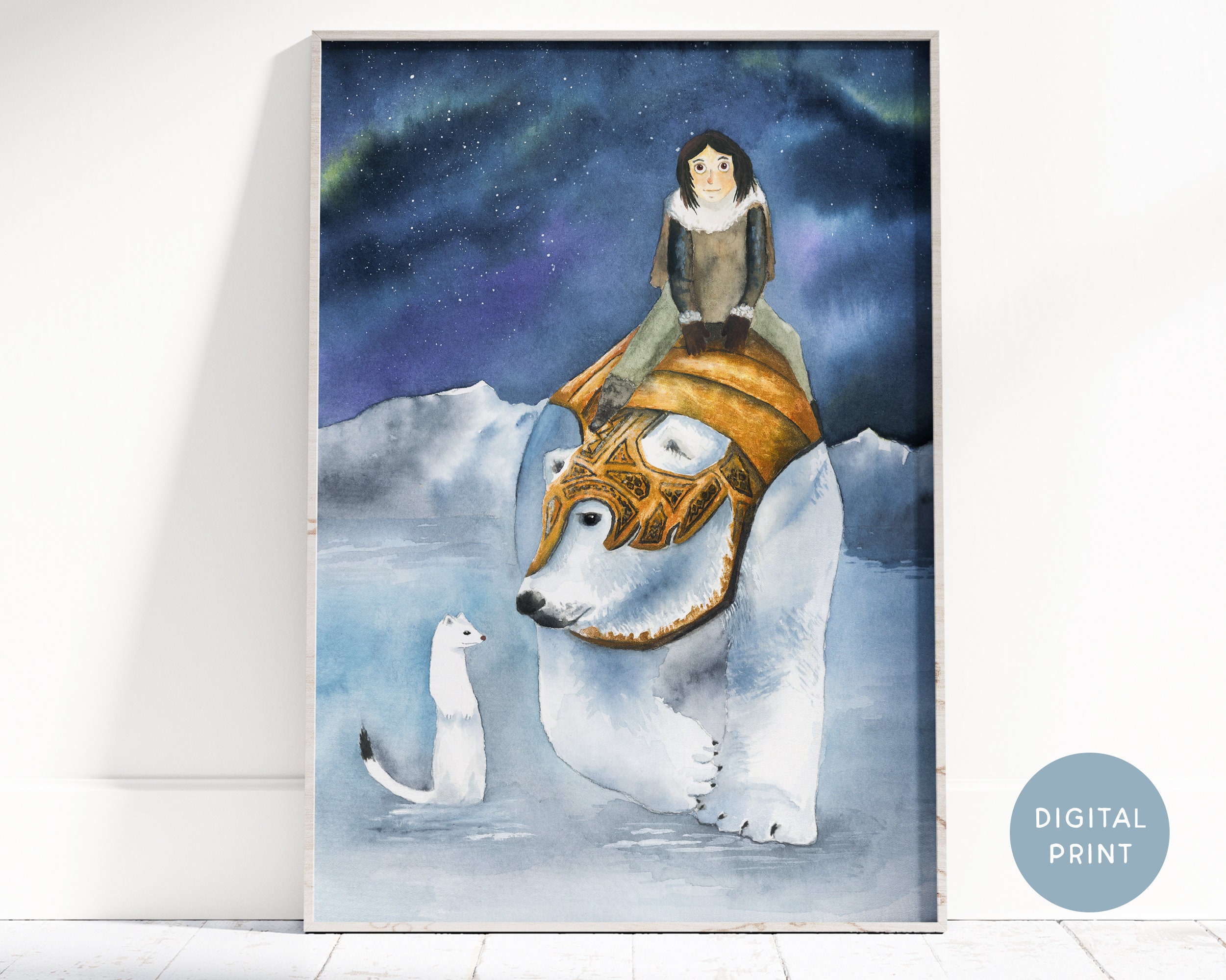 His Dark Materials Inspired Printable Wall Art Iorek, Lyra and ...