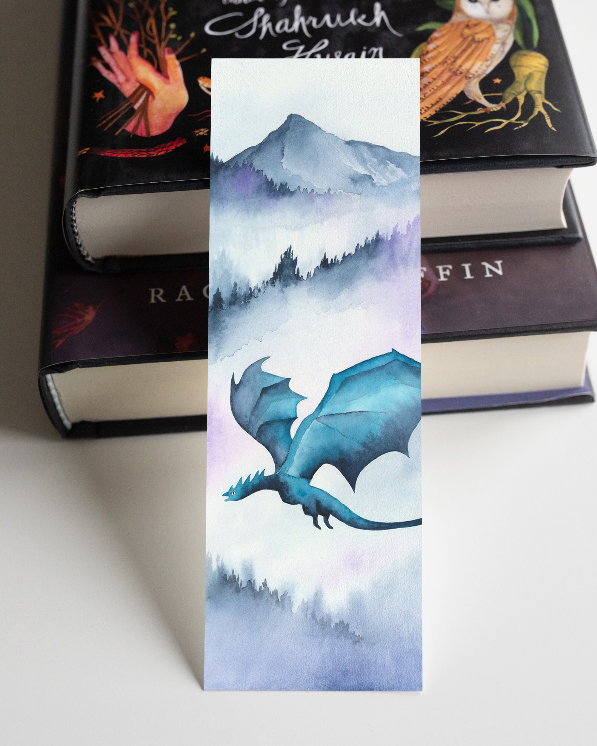 Dragon Bookmarks Fantasy Watercolor Bookmarks Set of 2 - Etsy