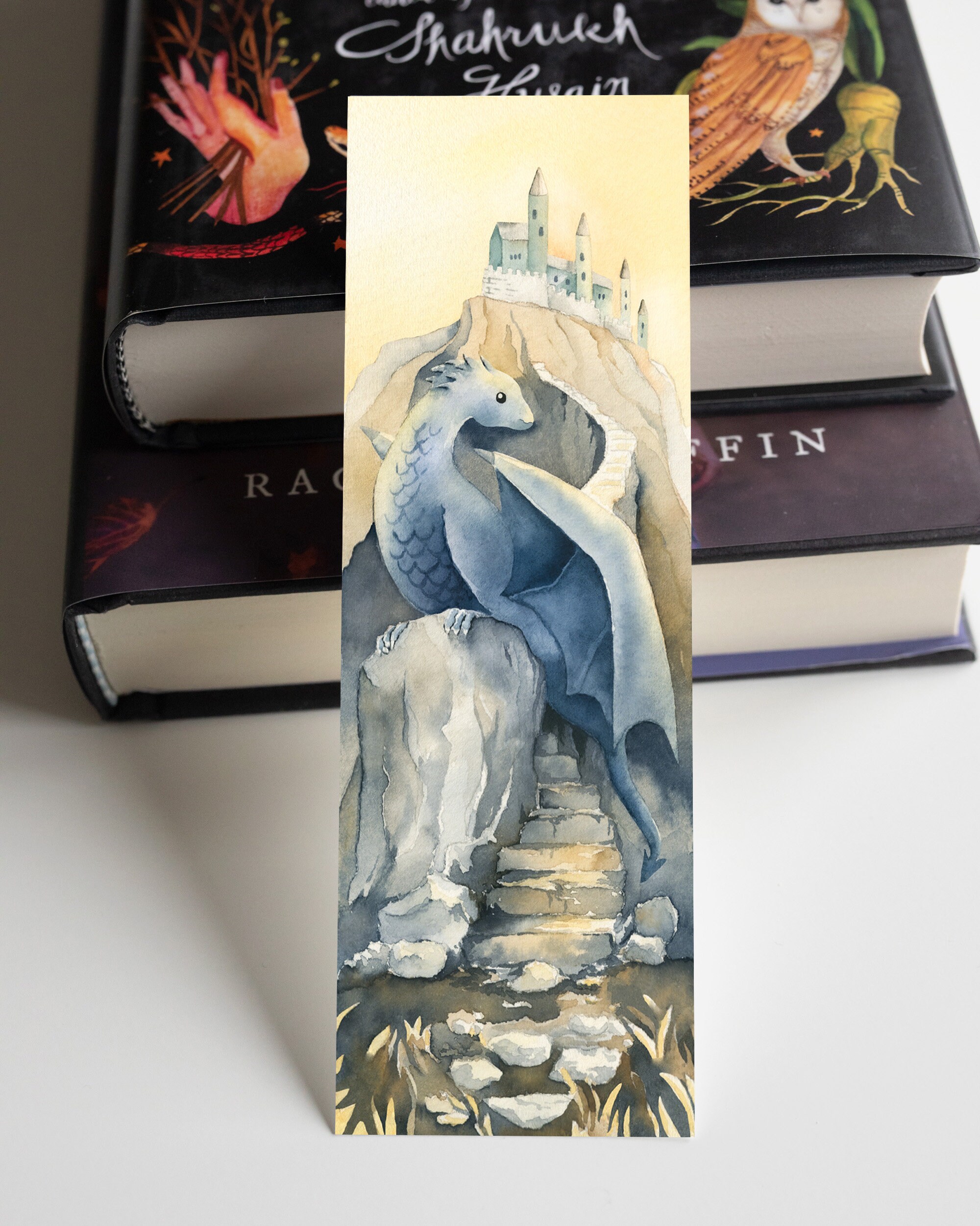 Dragon Bookmarks Fantasy Castle Watercolor Bookmarks Set of - Etsy