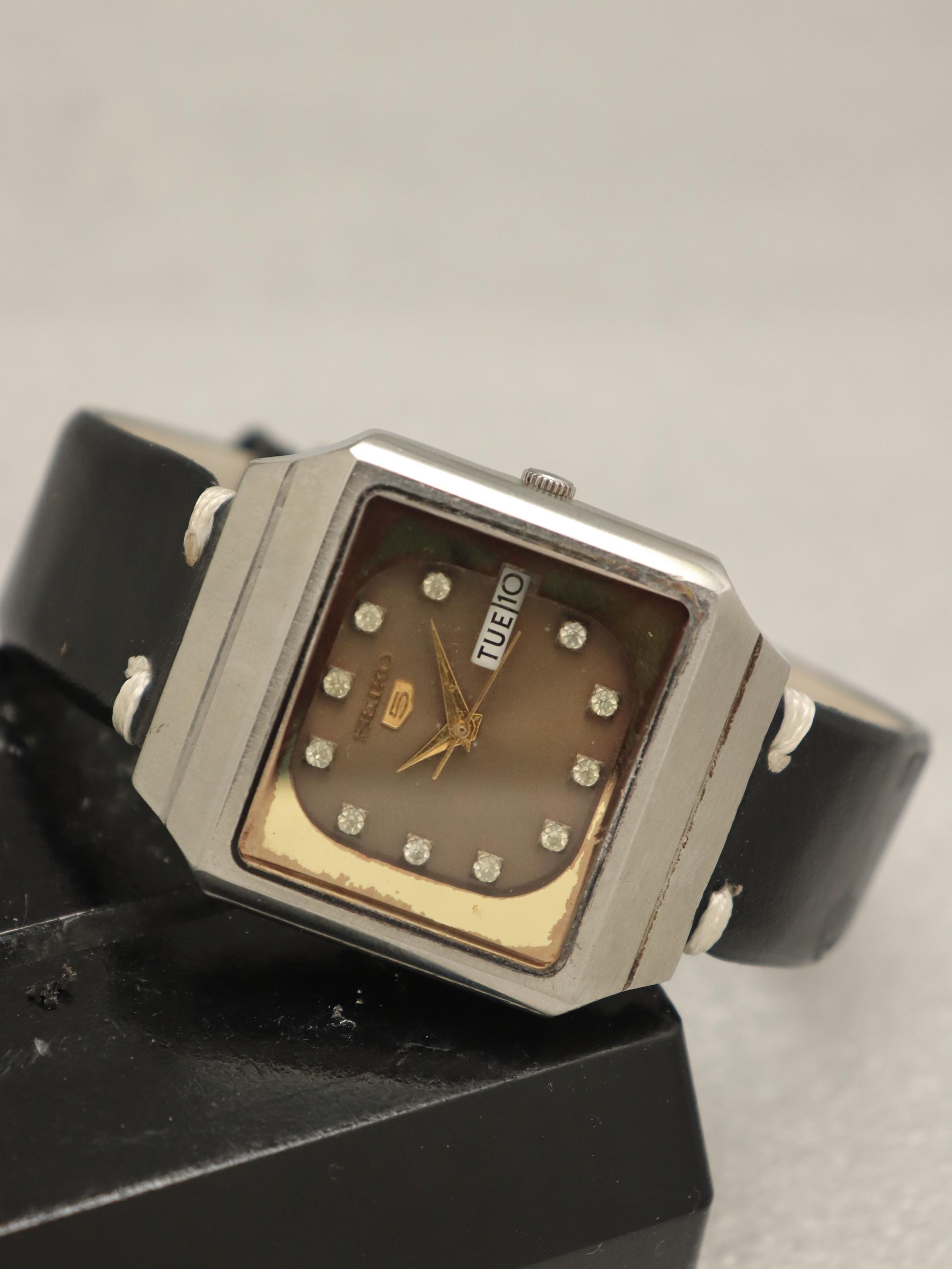 1980's Vintage Seiko 5 Automatic Movement 6309 Day Date Japan Made Men ...