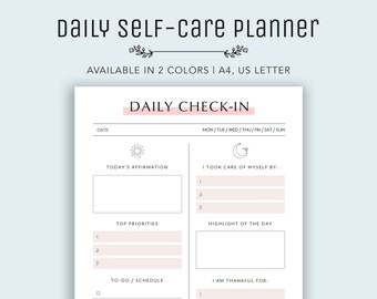 Printable DAILY SELF CARE Checklist Instant Download Pdf - Etsy