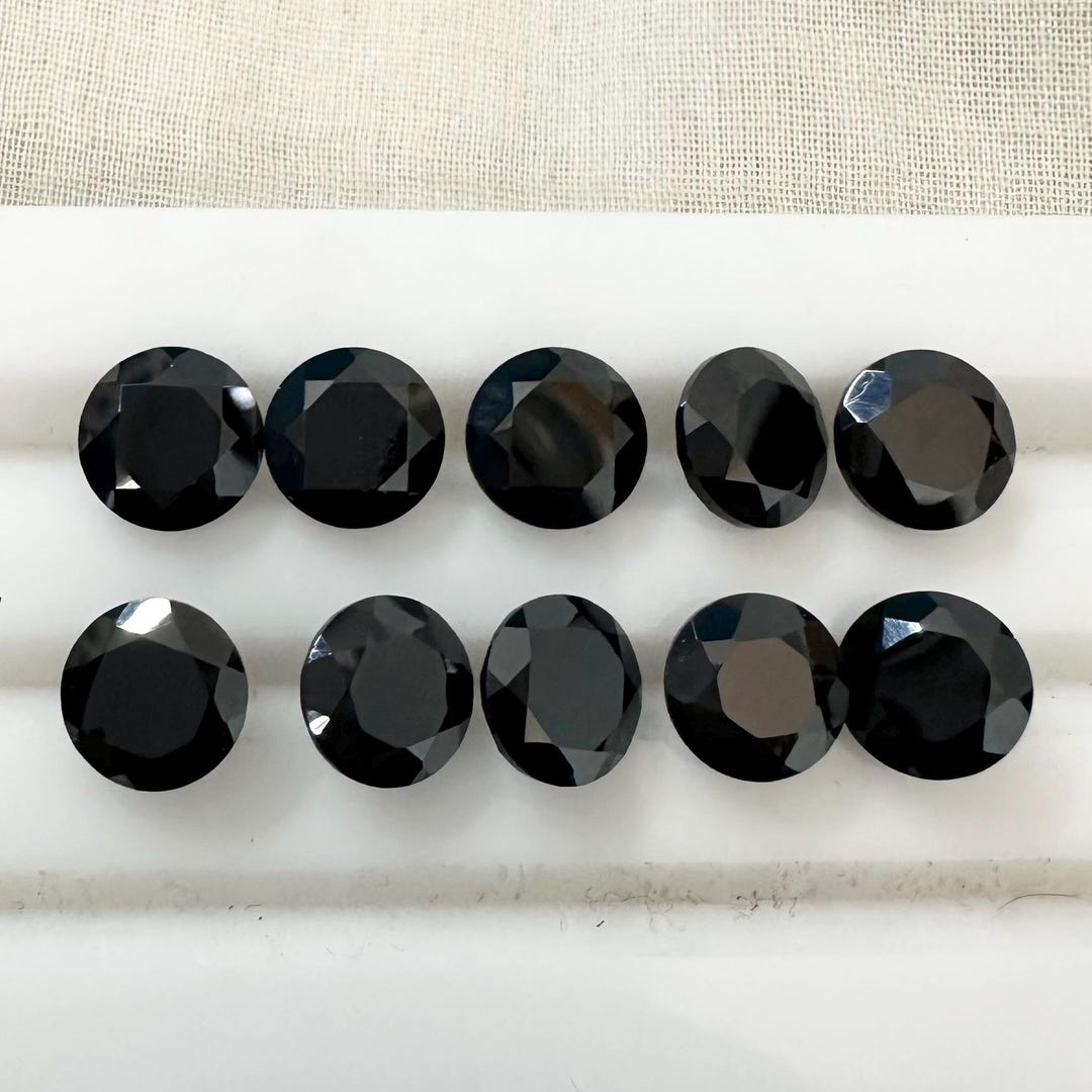 Natural Black Spinel, Round Shape, Calibrated Loose Faceted Gemstone - Etsy