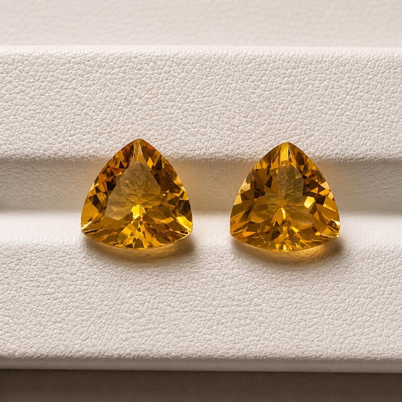 Natural Citrine, Trillion Shape, Calibrated Loose Faceted Gemstone - Etsy