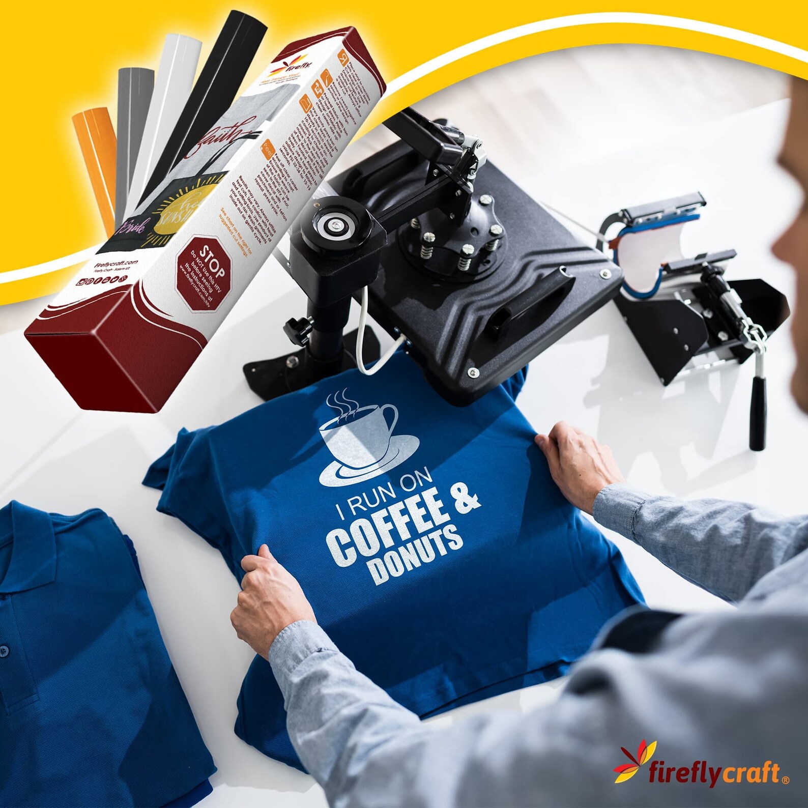 Firefly Craft Regular Sky Blue Heat Transfer Vinyl Bundle for Shirts ...