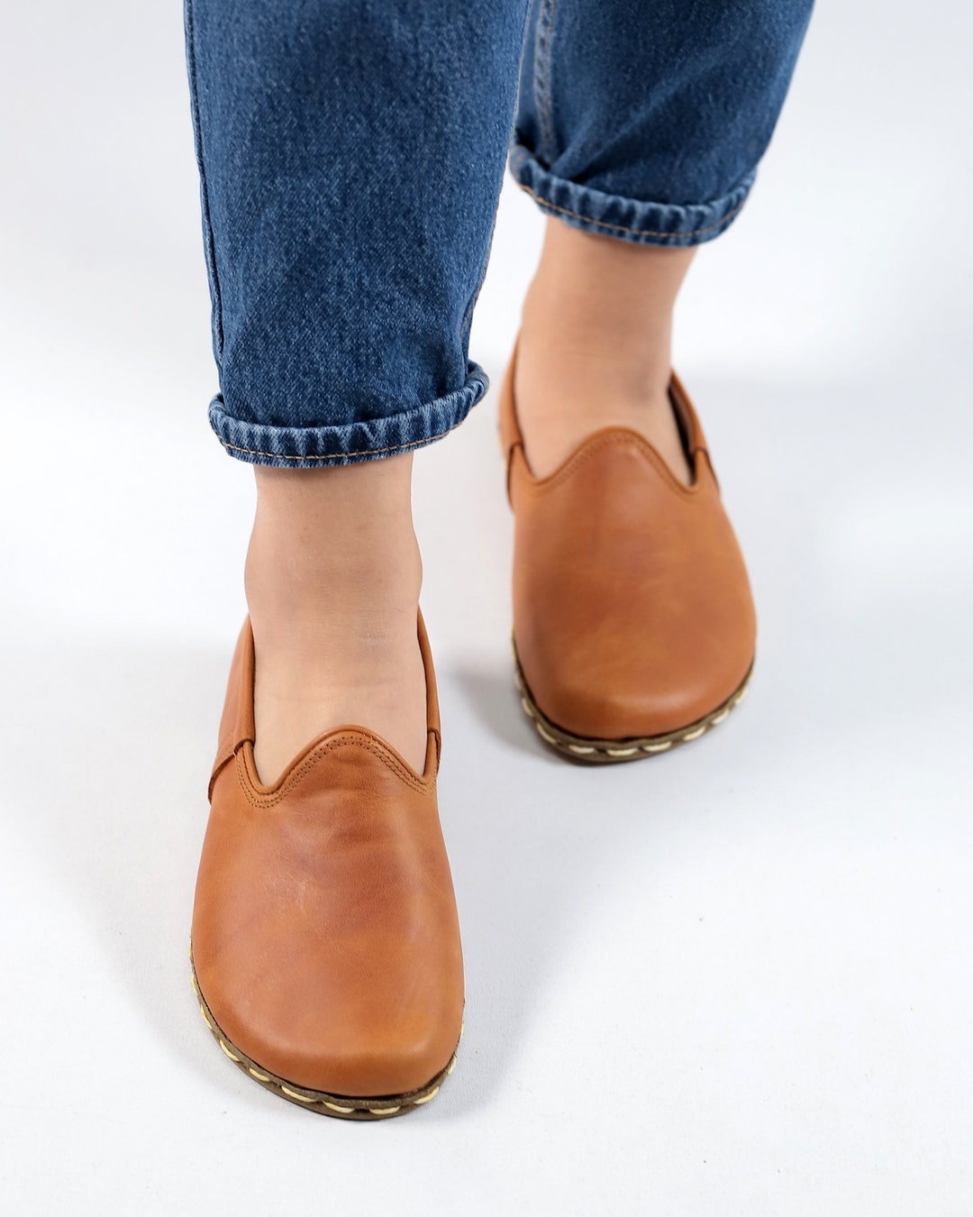 WOMEN Zero Drop Slip-on Shoes Barefoot HONEY CAMEL Crazy Leather ...