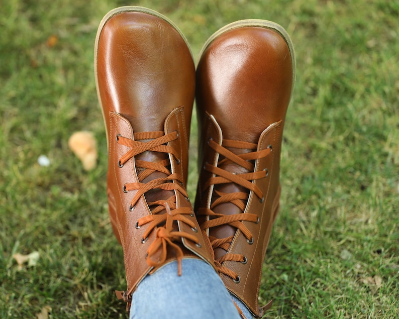 DAMEN Stiefel WIDE Zero Drop Barfuß BRAUN Leder Handarbeit - Etsy.de