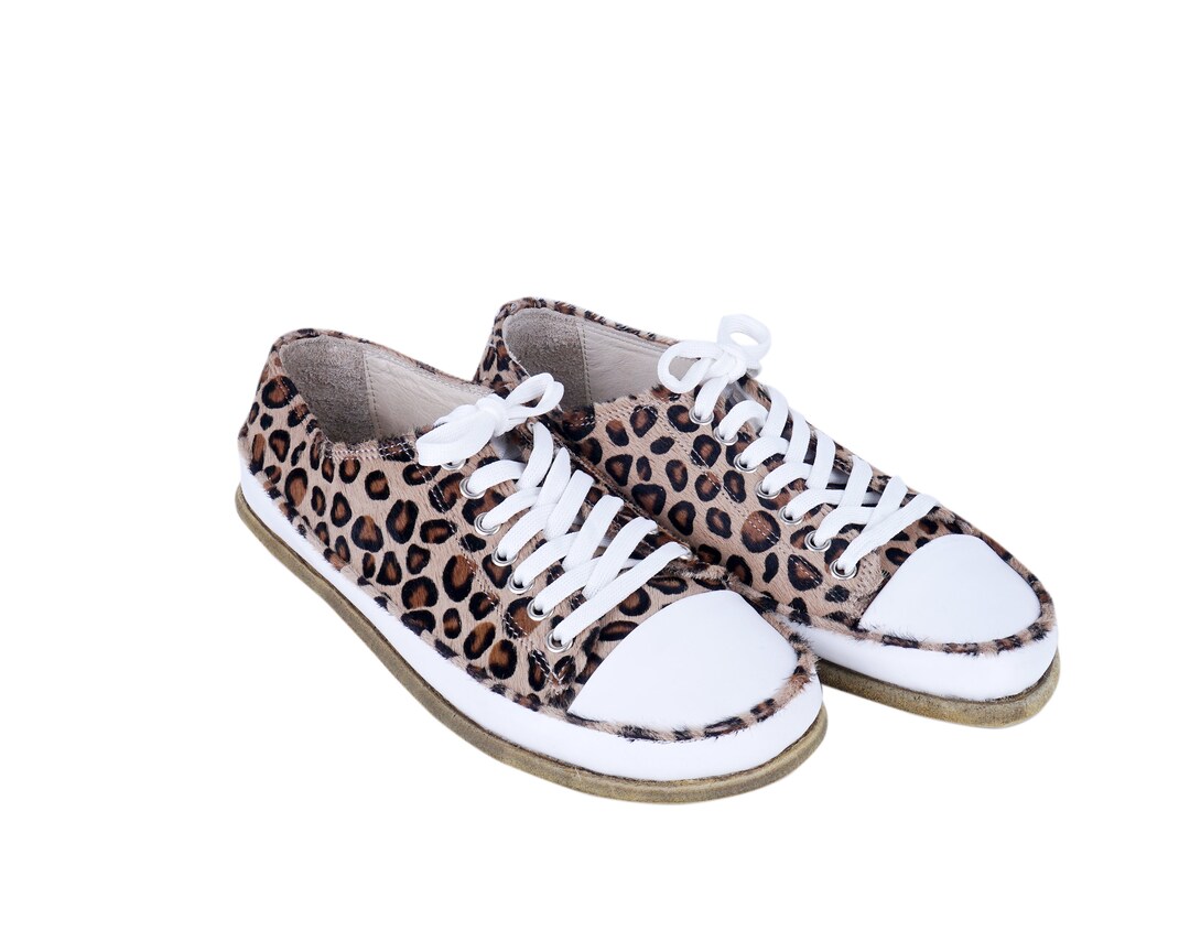 Handmade Leopard Print Leather Barefoot Shoes: Wide Toe Box - Etsy