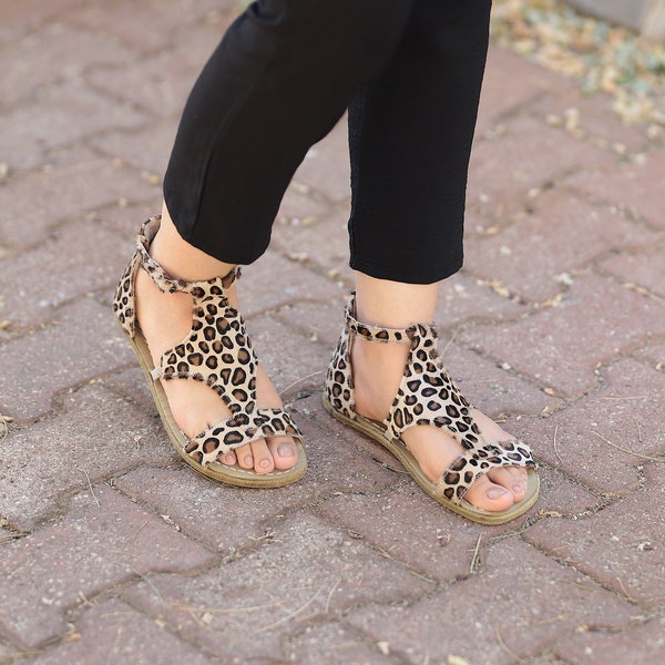 Animal Print Sandals - Etsy