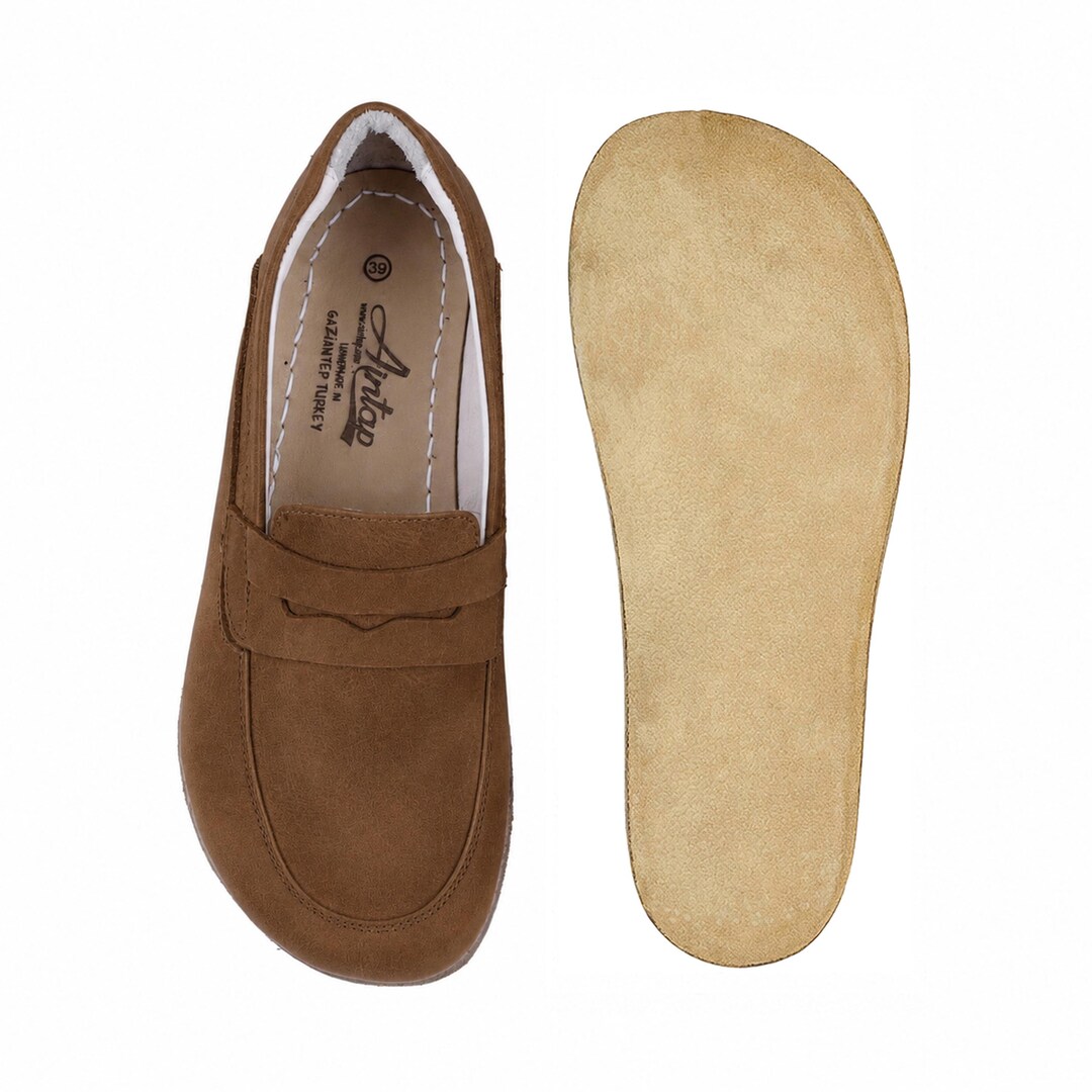 Men's Barefoot TAN SUEDE Leather Shoes, Classic Comfort & Style ...