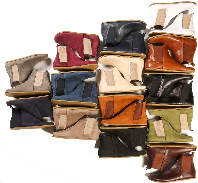 Women Handmade CHELSEA Boots Zero Drop Barefoot BLACK Smooth - Etsy