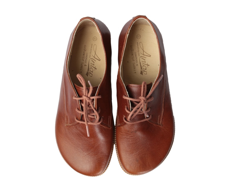 MEN Zero Drop OXFORD Barefoot BROWN Smooth Leather Handmade - Etsy