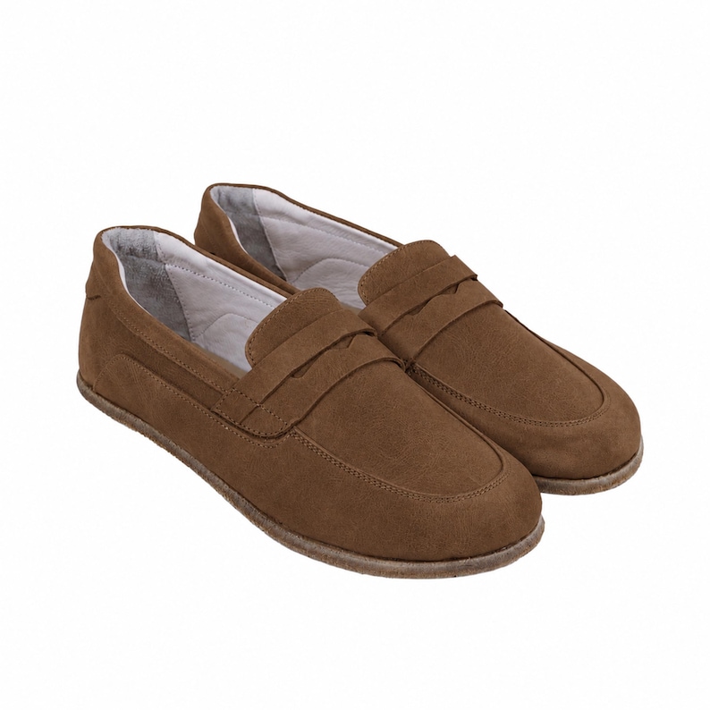 Men's Barefoot TAN SUEDE Leather Shoes, Classic Comfort & Style ...