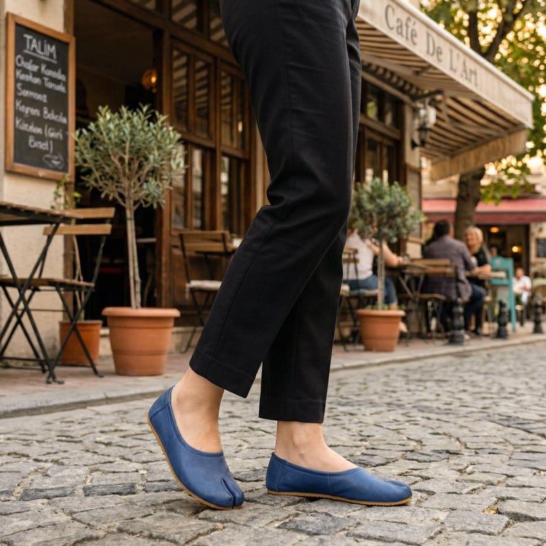 Women Barefoot Shoes, Jeans NUBUCK Leather, Split-toe Tabi Shoes ...