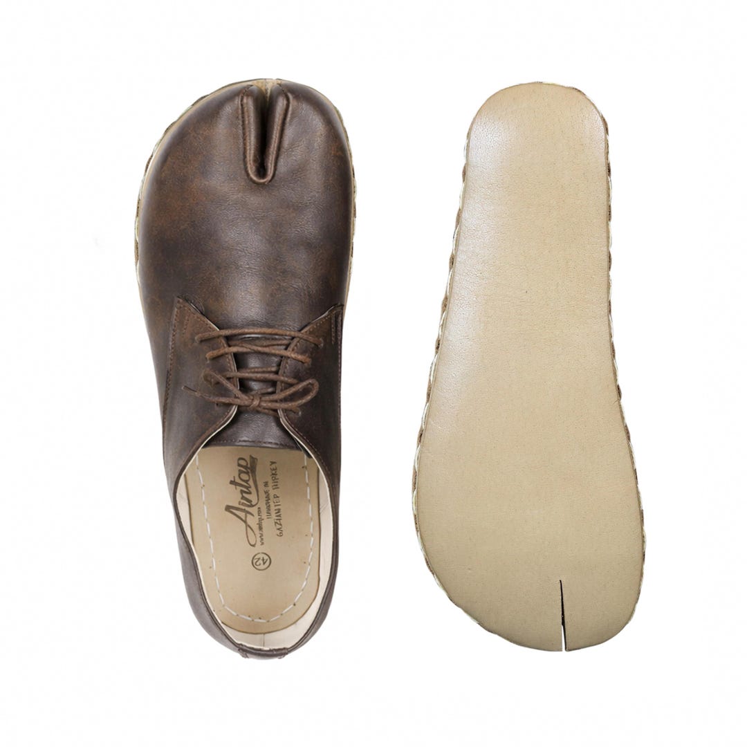 Women BIZON CRAZY Leather Split-toe Sport Tabi Oxford Shoes – Handmade ...