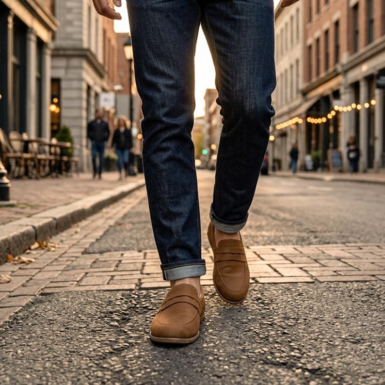 Men's Barefoot TAN SUEDE Leather Shoes, Classic Comfort & Style ...