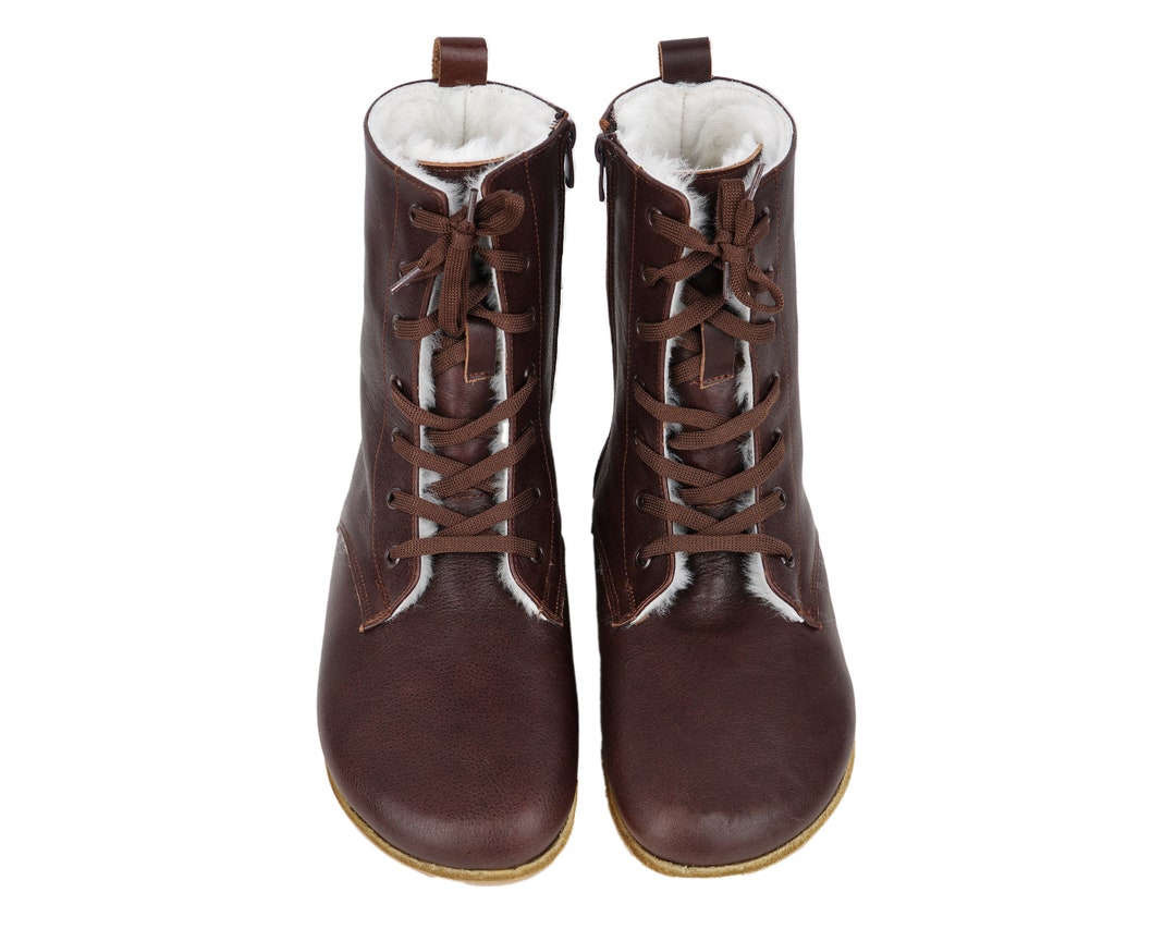Handmade Shearling Lined Leather Boots: Wide Toe, Zero Drop - Etsy