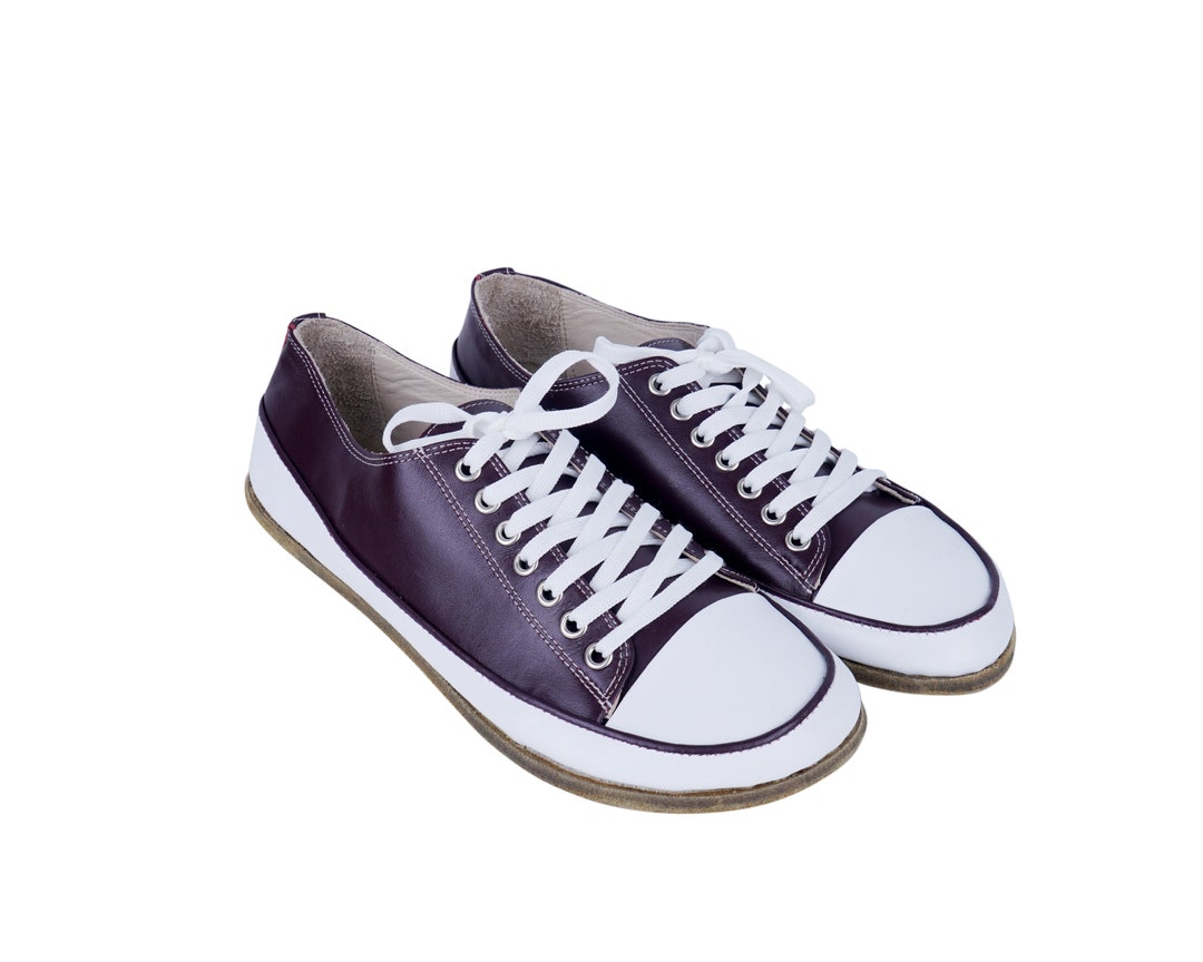 MEN Wider Converse Style Shoe, Handmade, Zero Drop, Barefoot BURGUNDY ...