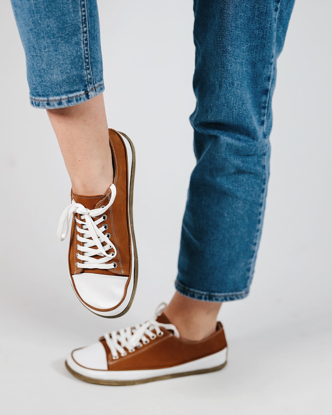Women Wider Converse Style Shoe, Handmade, Zero Drop, Barefoot TAN ...