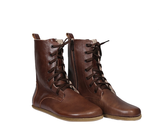 Sustainable Mens Barefoot Chelsea Boots, Coffee Wide Toe Box Boots ...