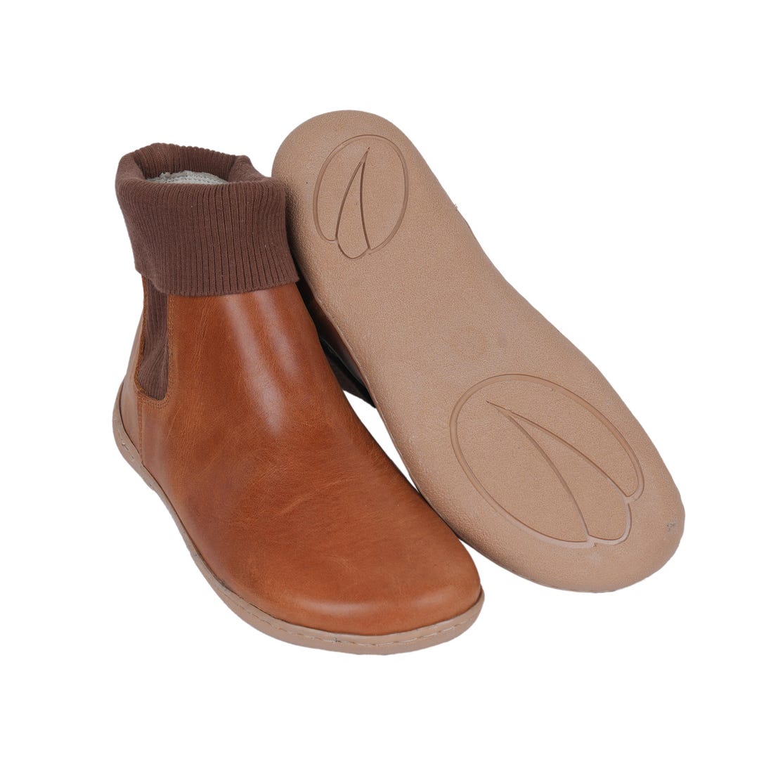 Women Wide Barefoot Chelsea Boots, Zero Drop, Stacked Sock-like Cuffs ...