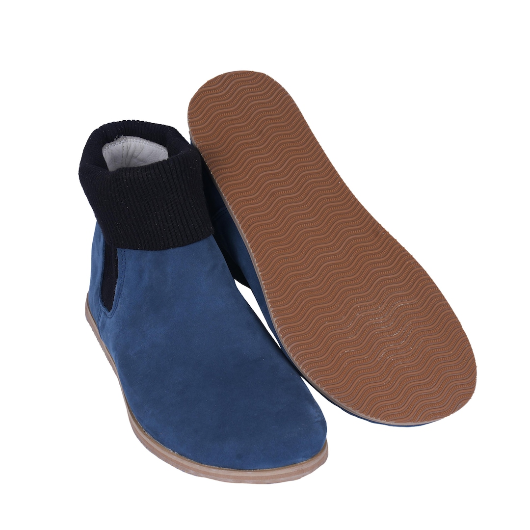 Women Wide Barefoot Chelsea Boots, Zero Drop, Stacked Sock-like Cuffs ...