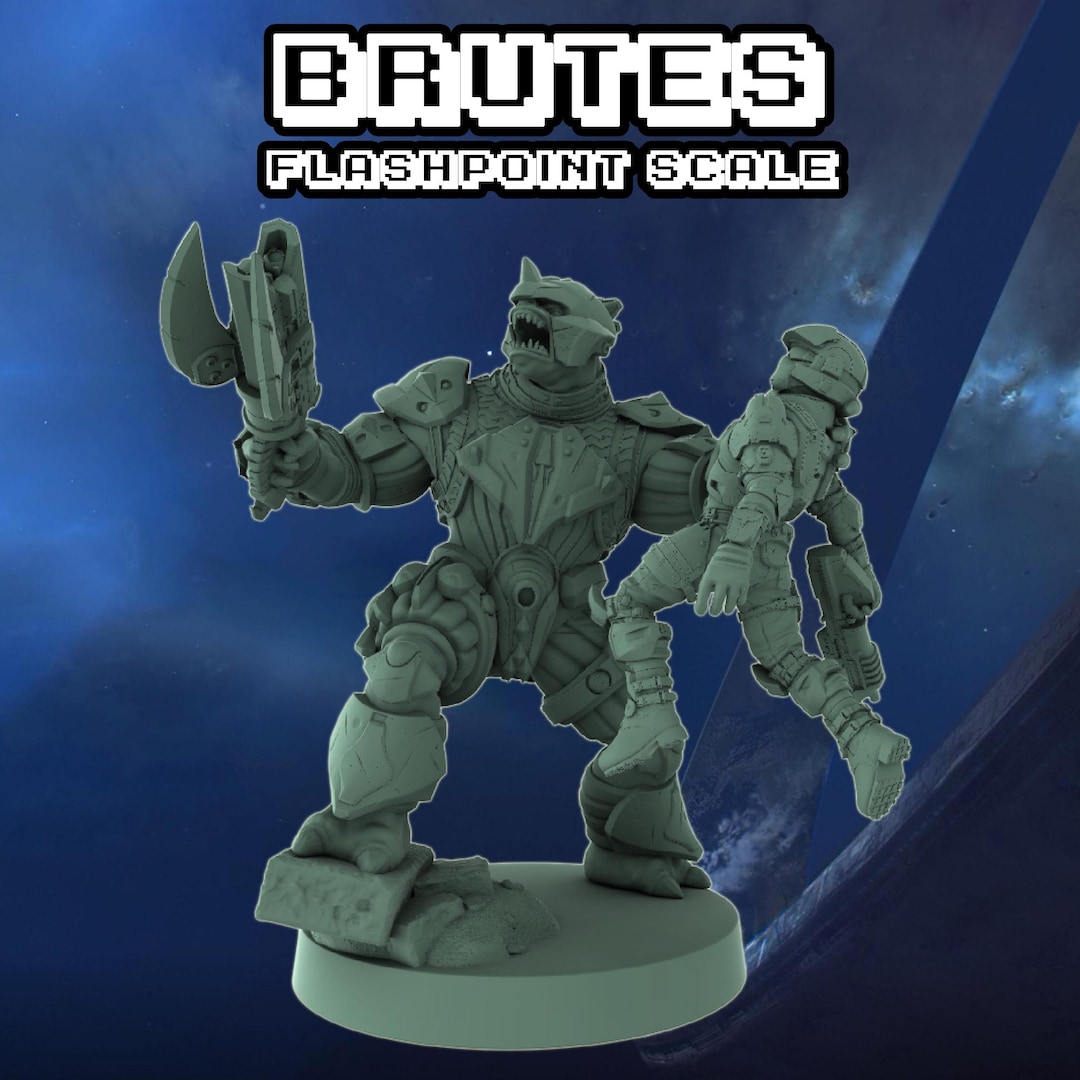 Halo Brute Covenant Miniatures 1:48 Scale Miniatures for Flashpoint and ...