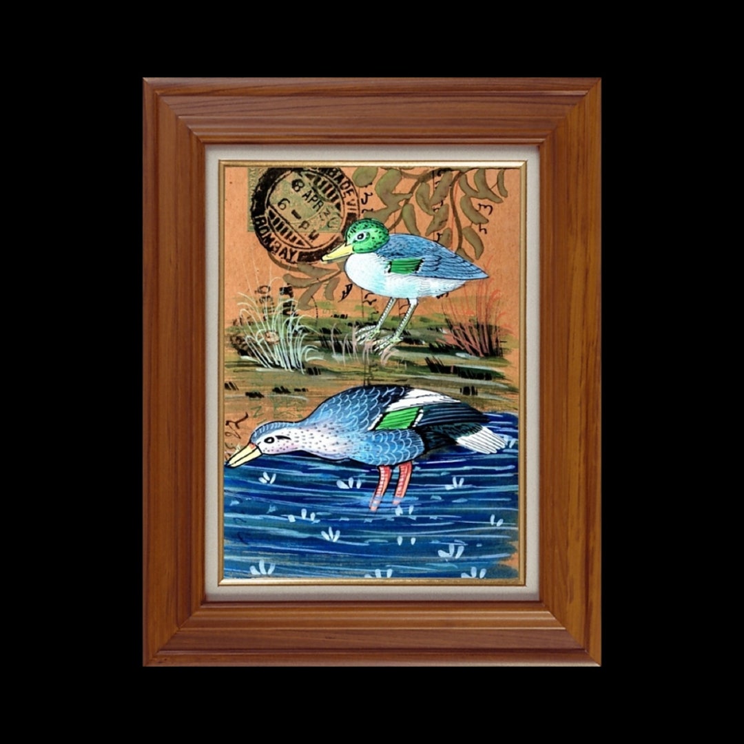Duck Original Painting British Period Postcard Gift Father Halloween ...