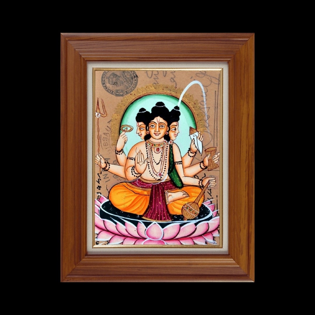 Buy Lord Brahma Painting, God Brahma Art, Hindu God Goddess, Original ...