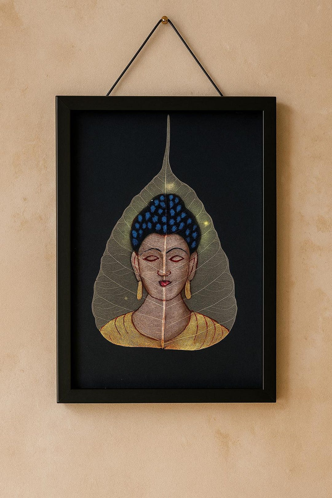 Hand-painted Buddha Leaf Art – Bodhi Leaf Wall Hanging | Spiritual ...