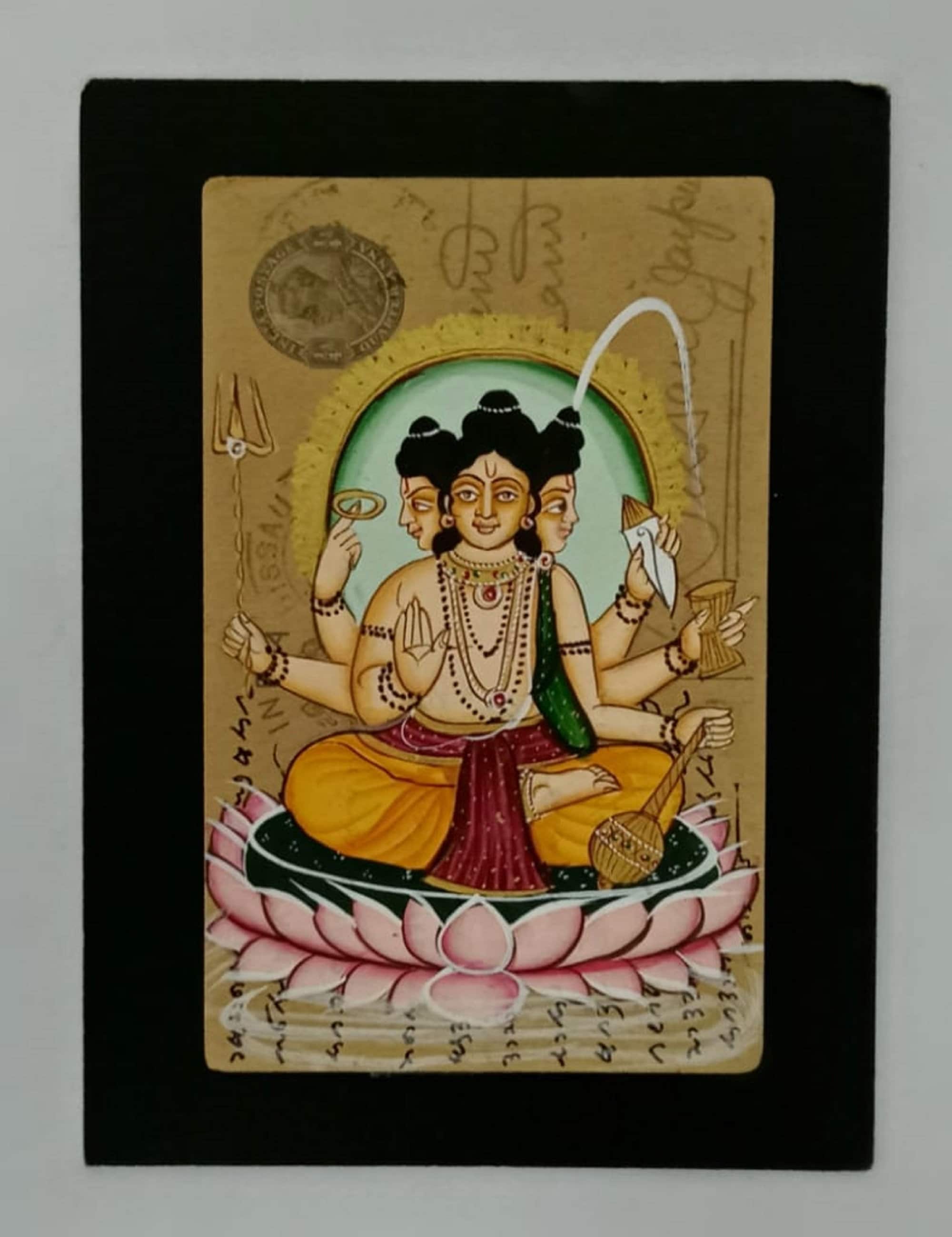 Buy Lord Brahma Painting, God Brahma Art, Hindu God Goddess, Original ...