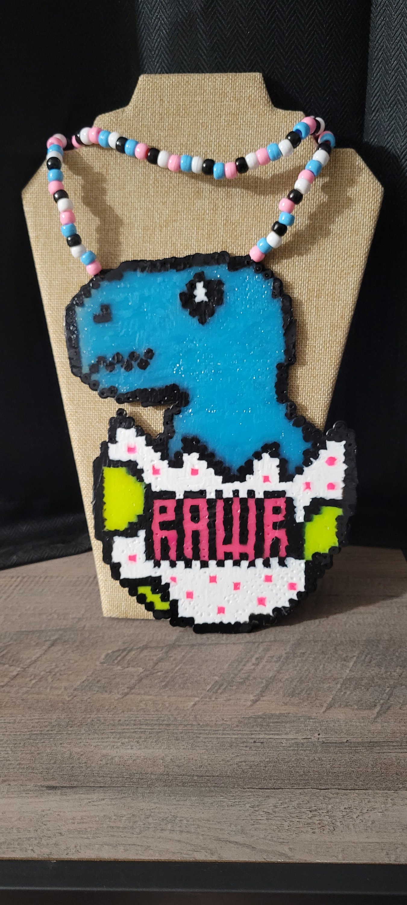 Dino Perler Necklace - Etsy
