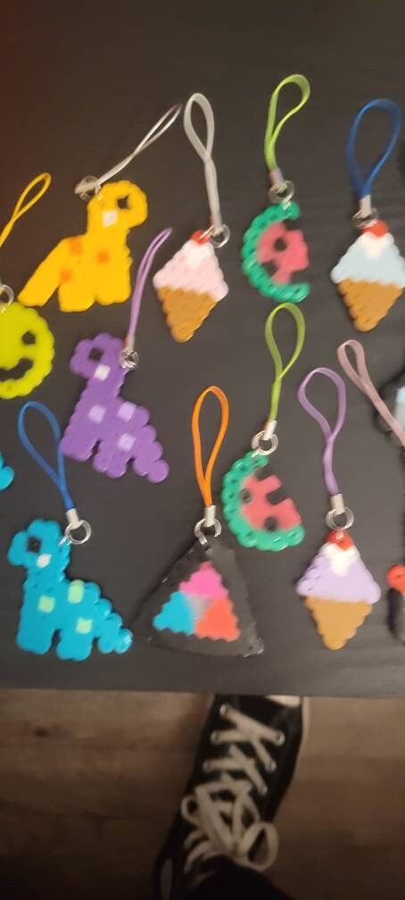 Mini Perler Keychains 4 Pack - Etsy