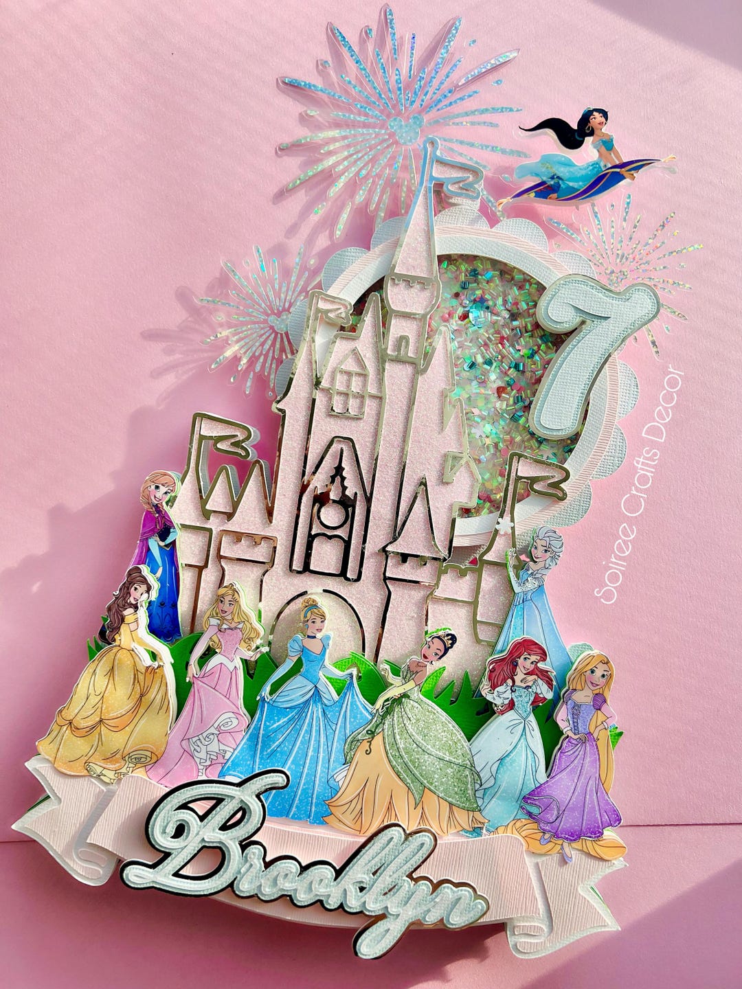 Princess Cake Topper/ Castle Cake Topper Custom Shaker and Light ...