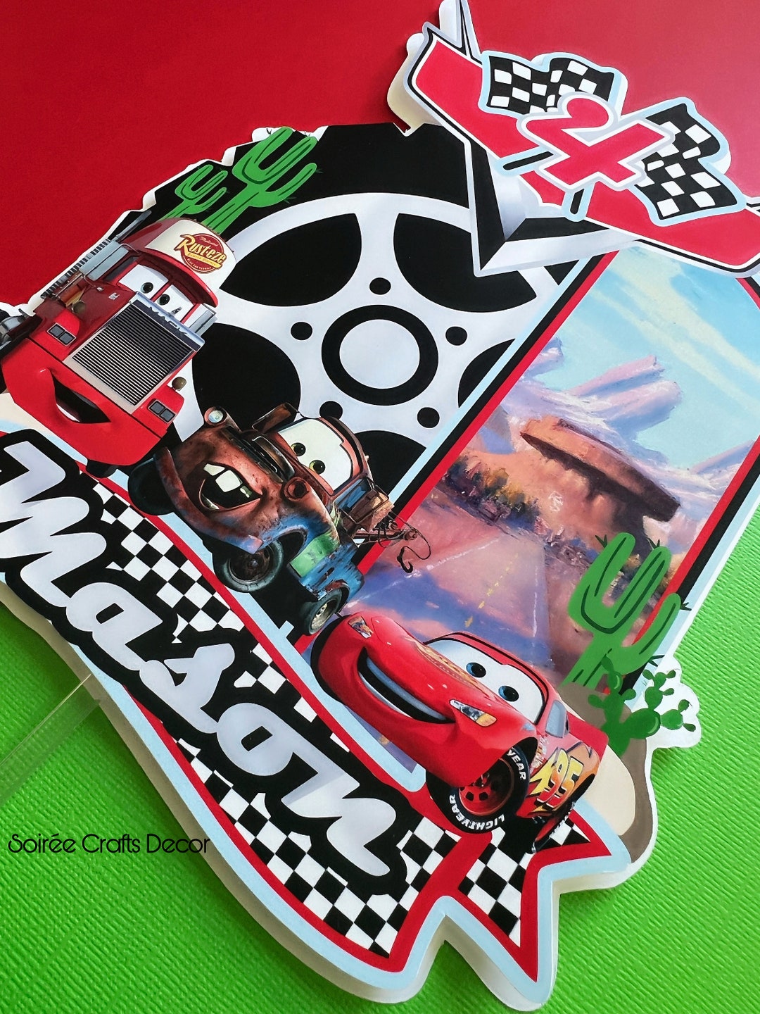 CARS Cake Topper / Lightning Mcqueen/ Red Car and Friends Cake Topper ...