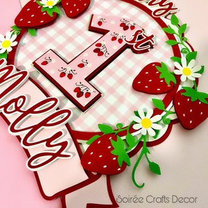 Berry First Birthday Cake Topper, Strawberry Party Decor, Daisy and ...