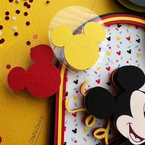 Mickey Mouse Cake Topper W/confetti Doodle Mickey Party Decor First ...