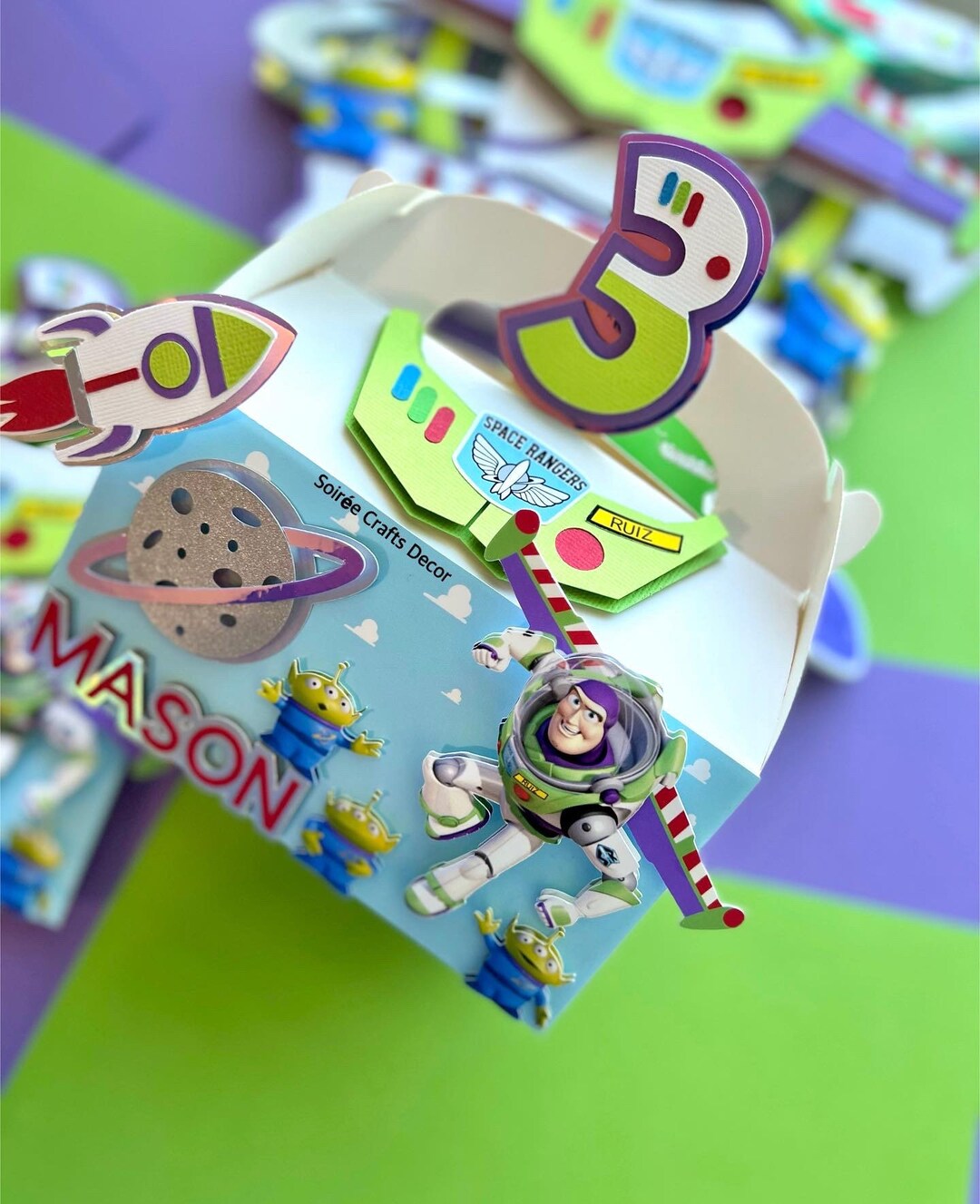 Buzz Lightyear Gable Favor Box W/manual Movement Toy Story Theme ...