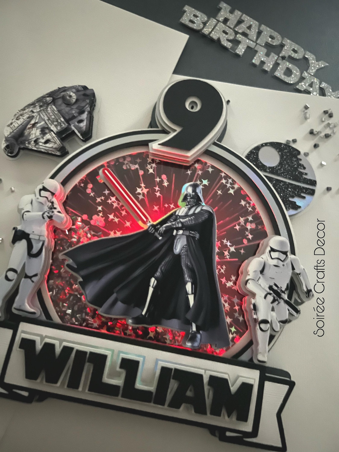 Darth Vader Cake Topper: Star Wars Party Decor With LED Light - Etsy