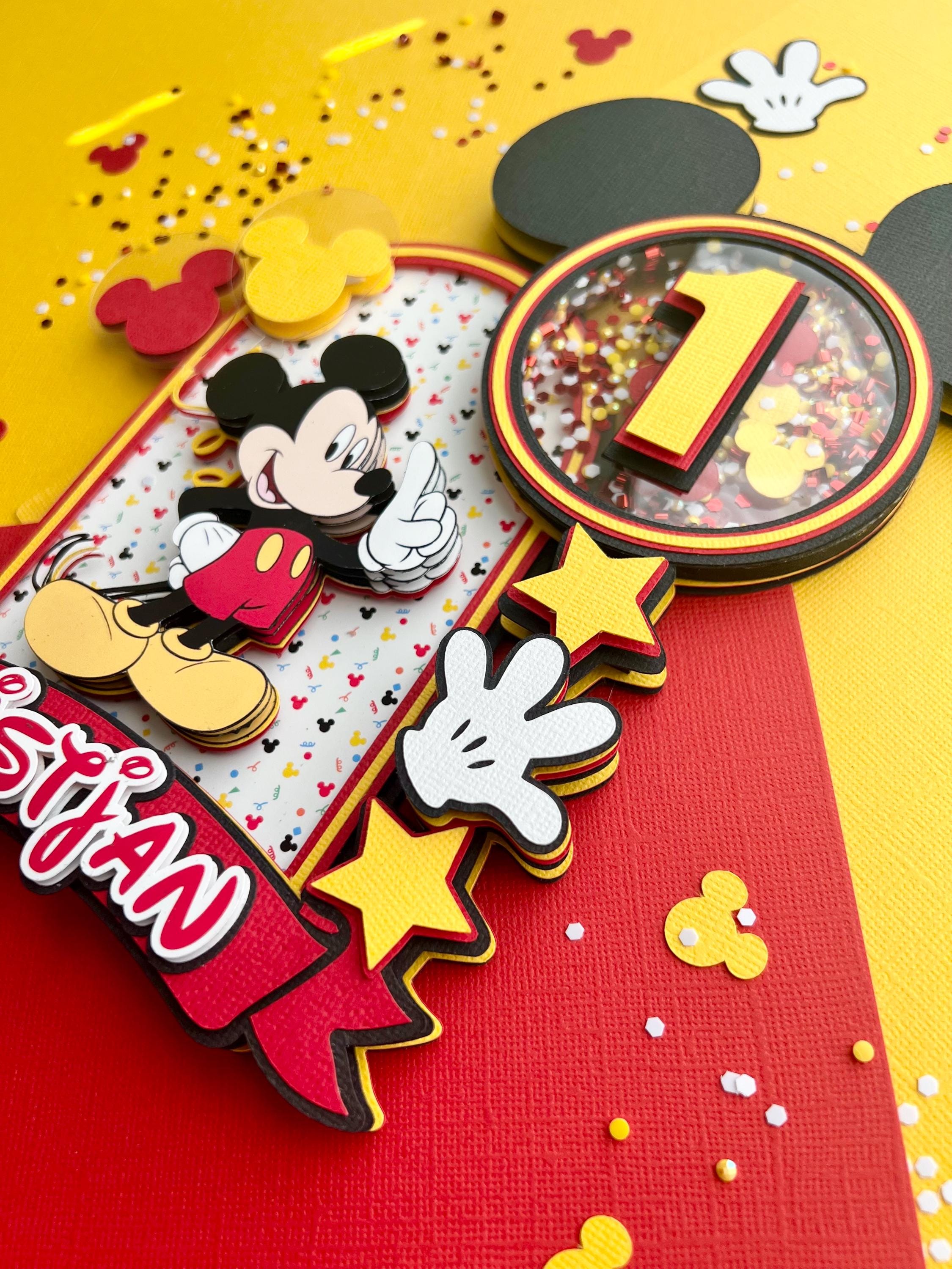 Mickey Mouse Cake Topper W/confetti Doodle Mickey Party Decor First ...