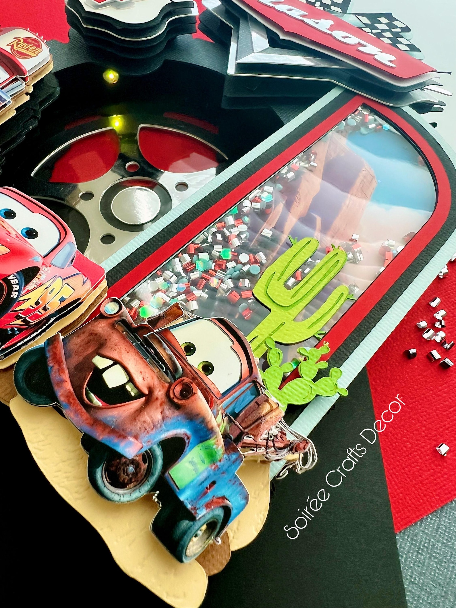 CARS Cake Topper W/confetti and LED Lights 3D Topper Lightning Mcqueen ...