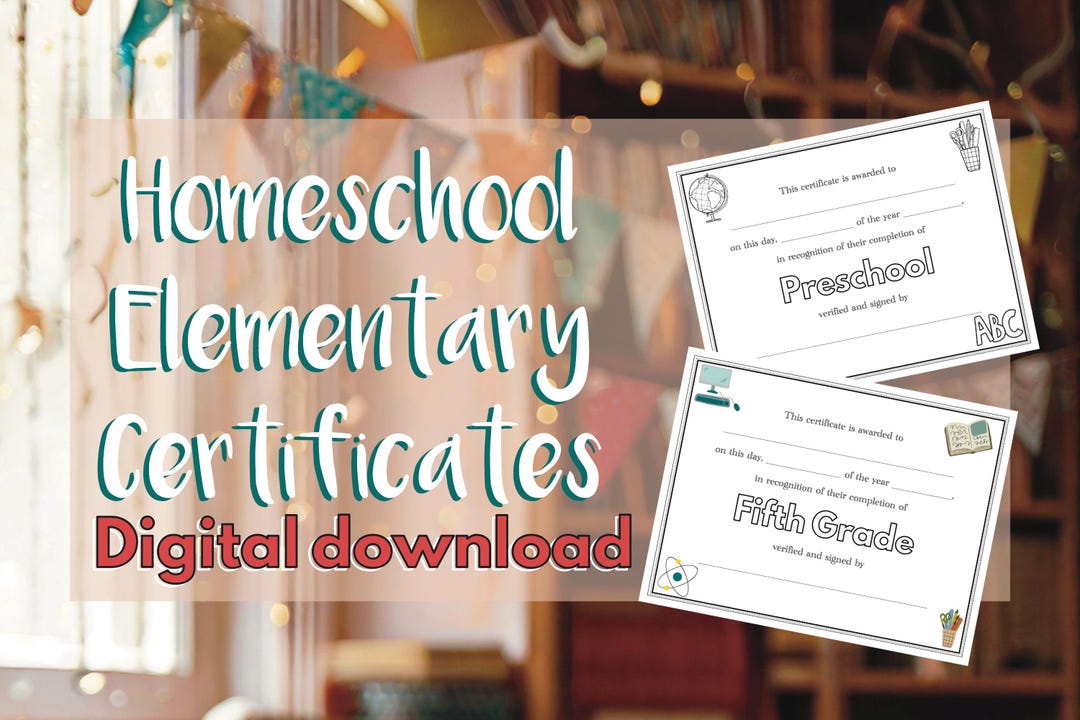 Printable Homeschool Certificates for Elementary Students - Etsy