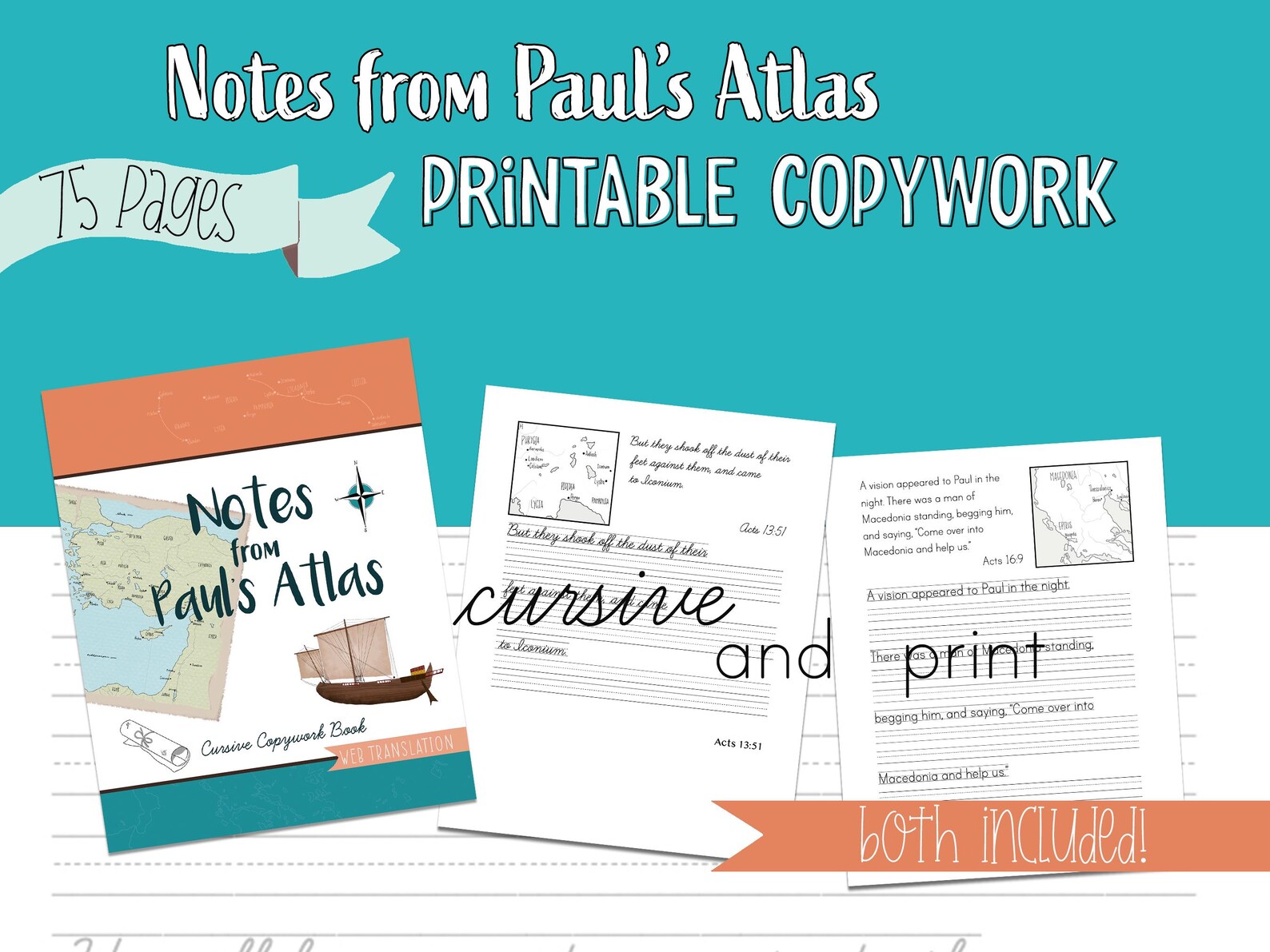 Paul's Atlas Copywork: Cursive & Print Handwriting Practice (digital ...