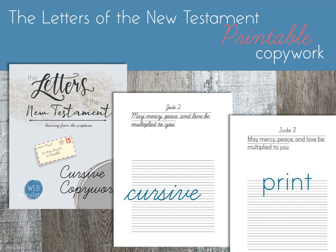 The Letters of the New Testament Printable Copywork in Cursive and ...