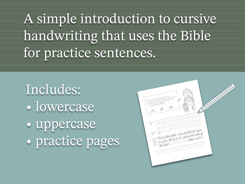 Learning Cursive With the Bible Handwriting Printable - Etsy