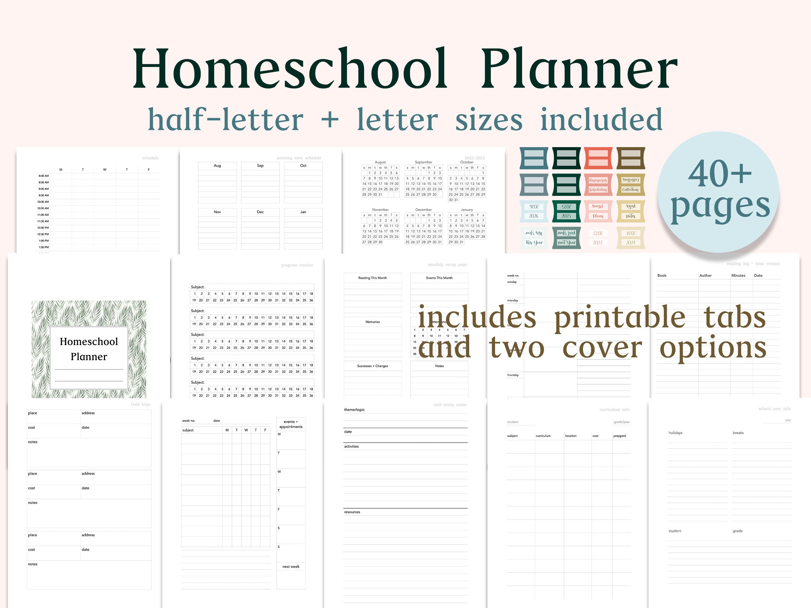 Printable Homeschool Planner (plus More) - Etsy
