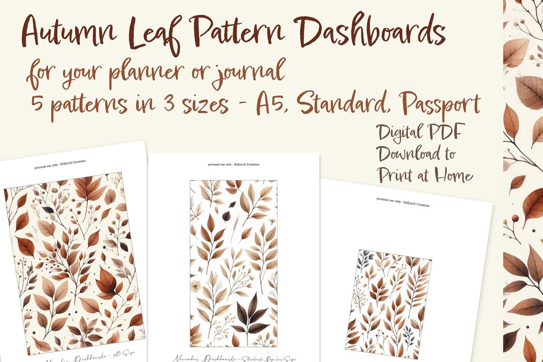 Autumn Leaf Pattern Dashboards - Etsy