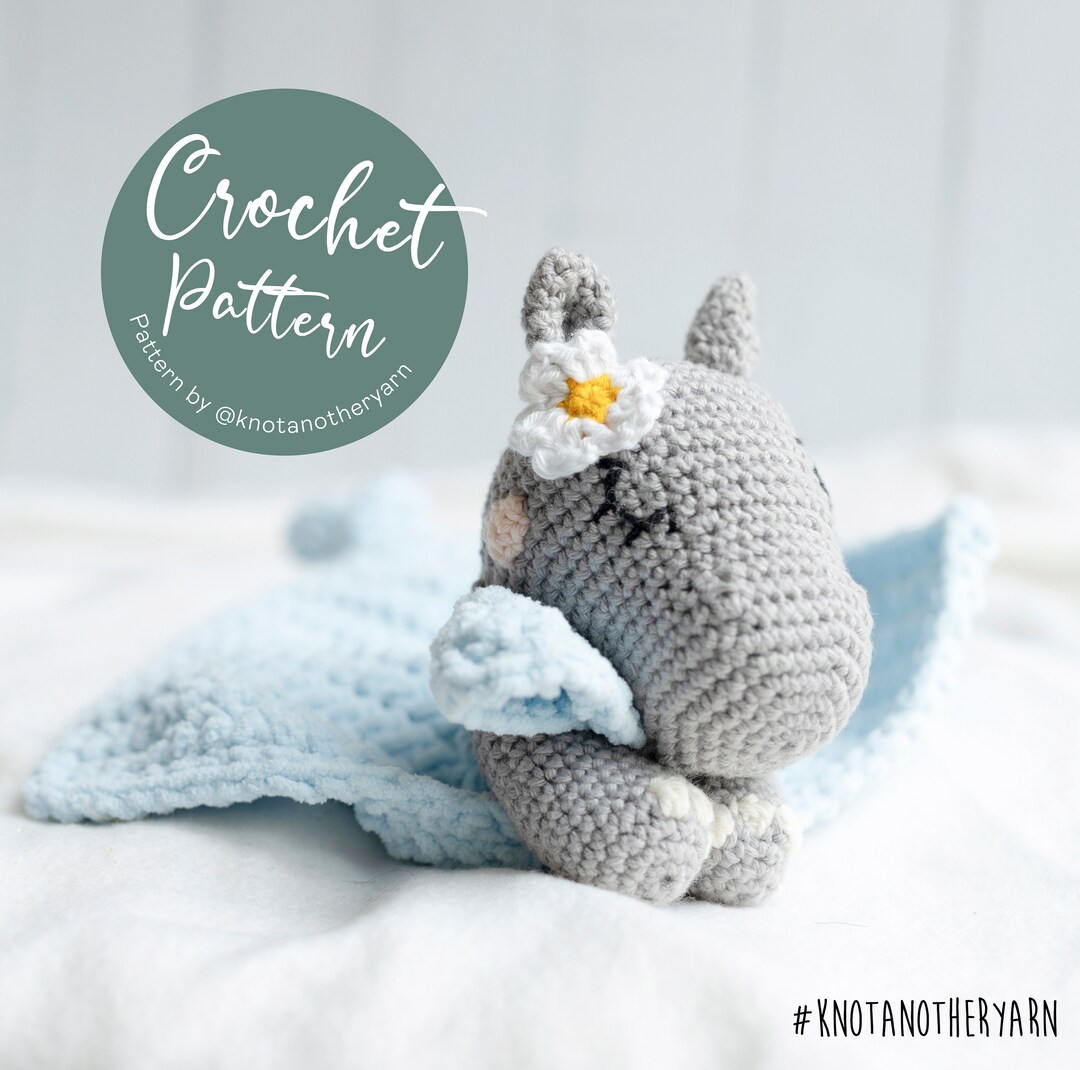 Crochet Lovey Pattern, Ava the Hippo Baby Security Blanket, Crochet ...