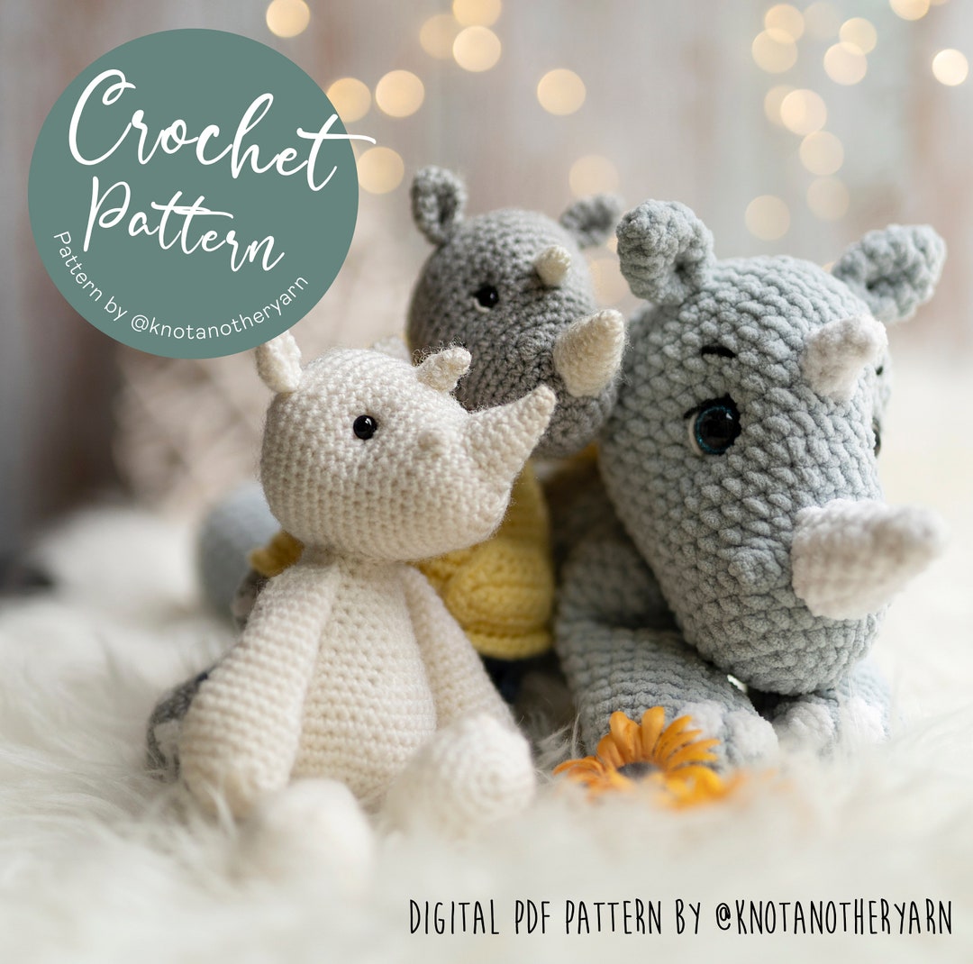 Crochet Pattern of Jack the Rhino. Amigurumi Rhino Pattern. PDF Pattern ...